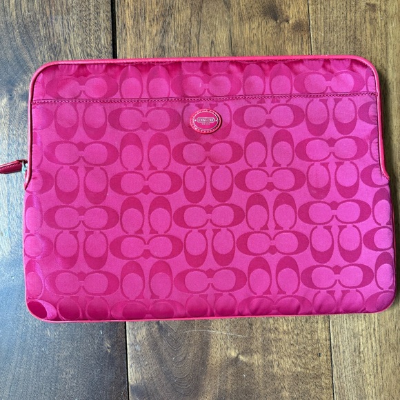 Coach | Bags | Coach Tablet Laptop Case Red Even Though Looks Pink In ...